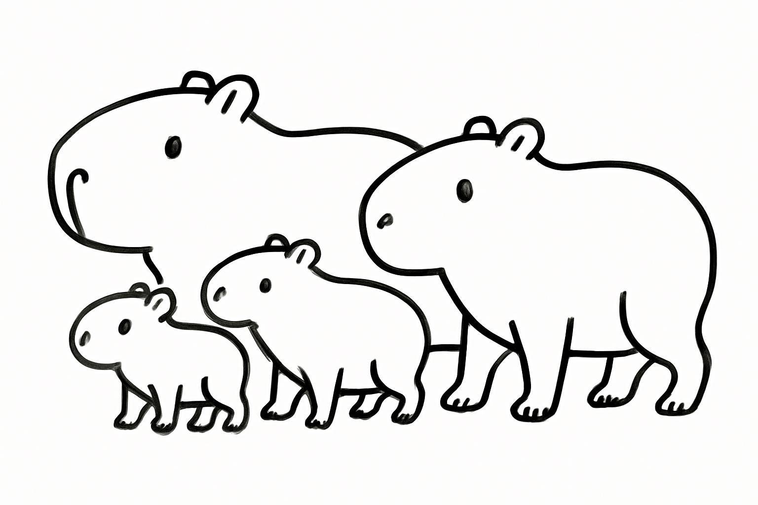 Cute Capybara Coloring Pages for Kids – Free PDF Download