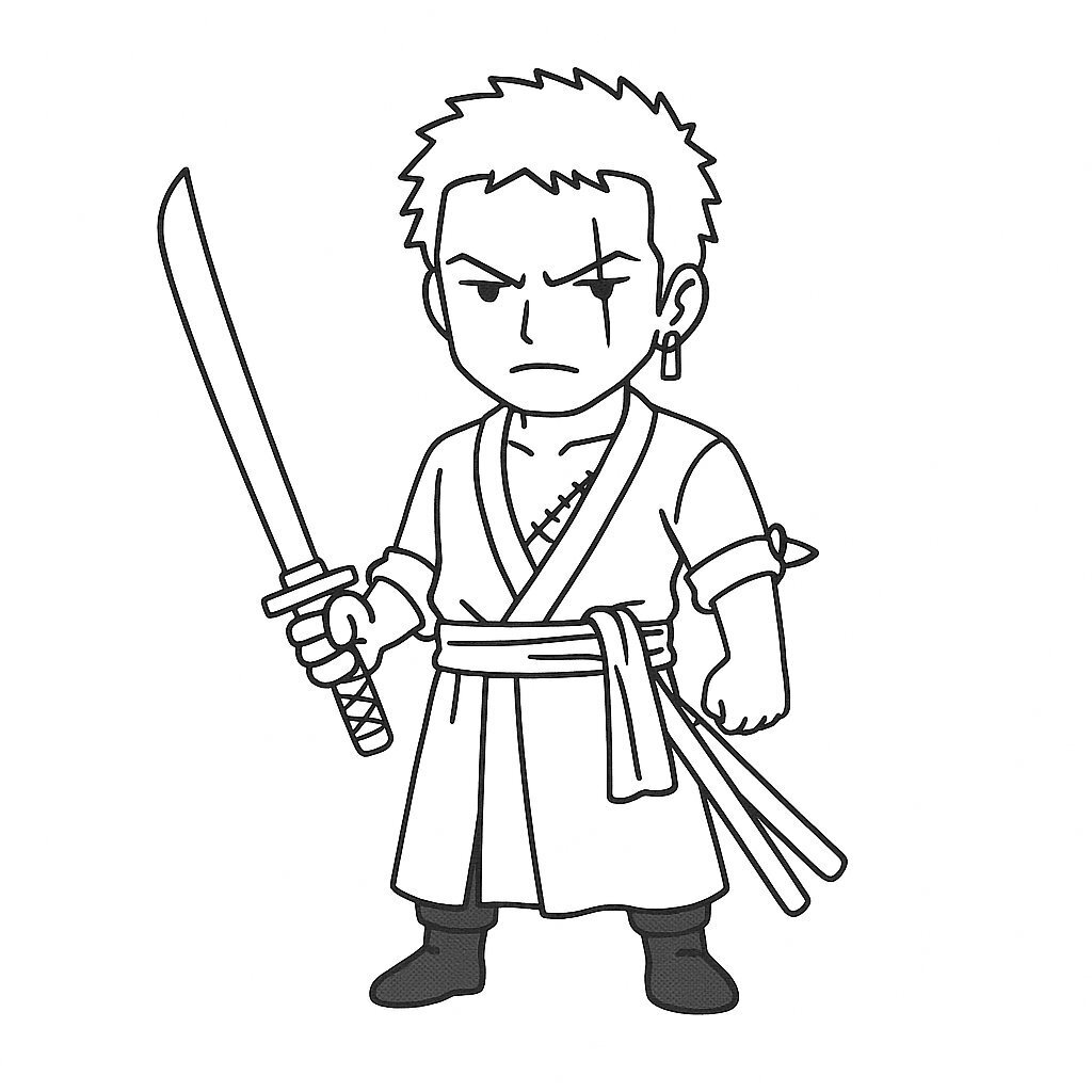 Zoro Coloring Pages for Kids 2026 – Free PDF Download