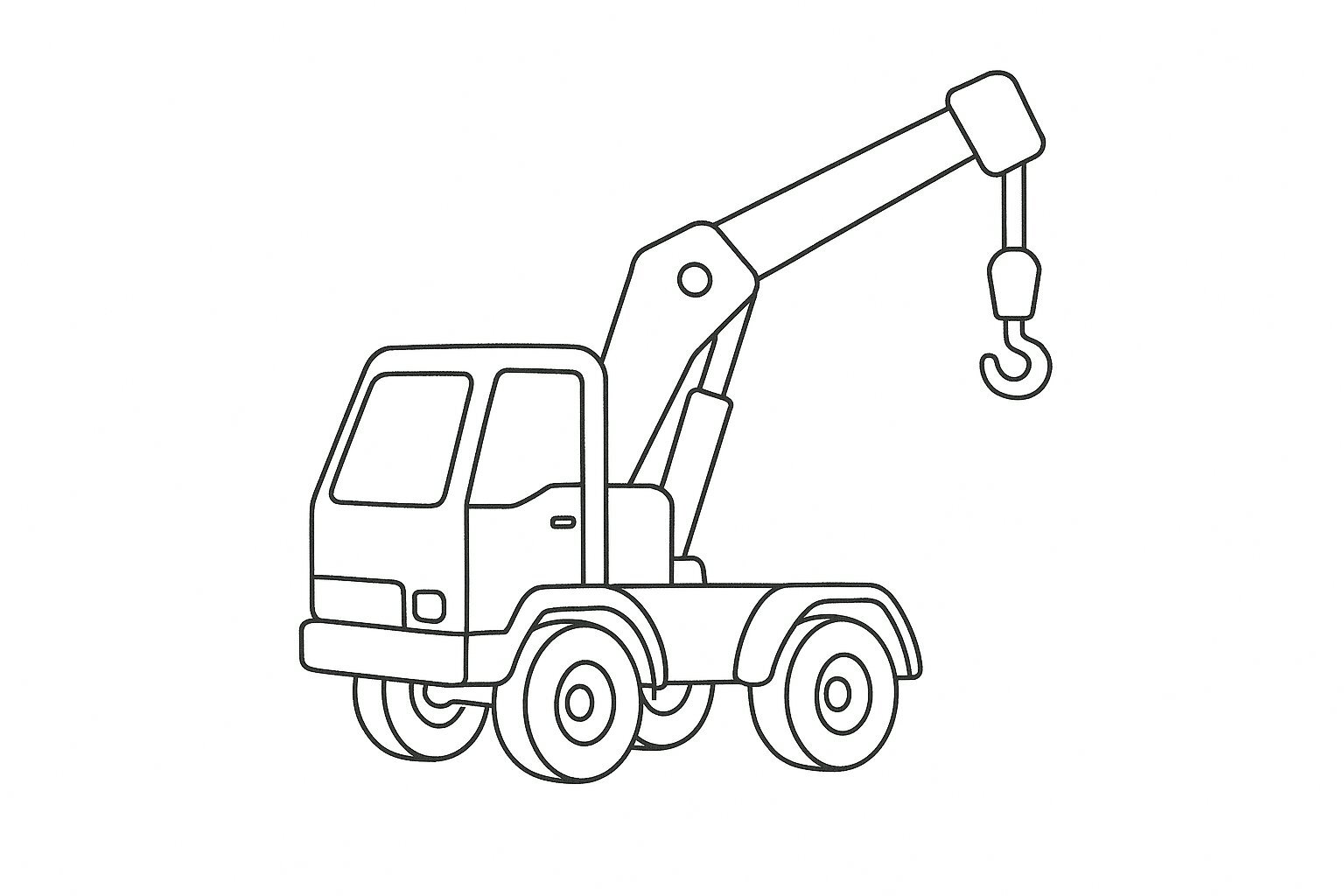 Crane Truck Coloring Pages for Kids - Construction Coloring Sheets 2026