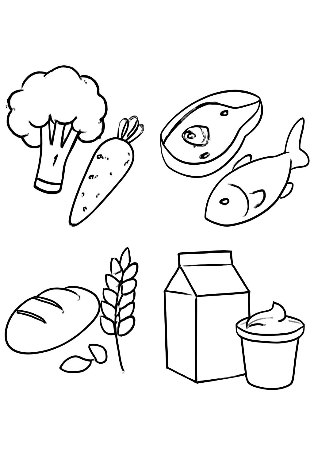 4 Food Groups Coloring Pages 2026 to Help Kids Understand Nutrition